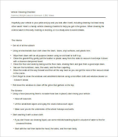 20+ Vehicle Checklist Templates in Word