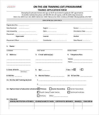 18+ Simple Job Application Form Templates in Word | Google Docs | Apple ...