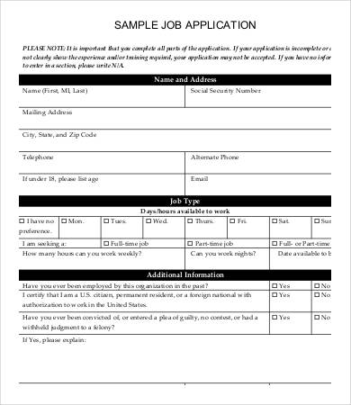 18+ Simple Job Application Form Templates in Word | Google Docs | Apple ...