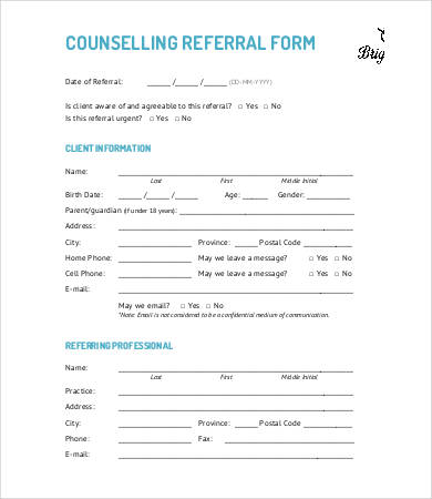 Referral Form Template - 9+ Free PDF Documents Download