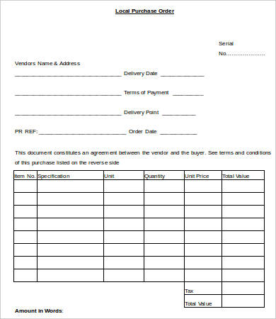 10+ Simple Purchase Order Templates - Word, Docs