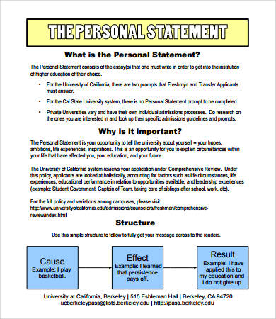 Personal Statement Format - 10+ Free PDF, Word Documemts Download
