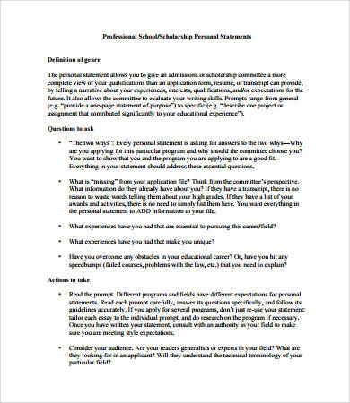 Personal Statement Format - 10+ Free PDF, Word Documemts Download