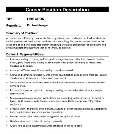 17+ Line Cook Job Description Templates - PDF, DOC