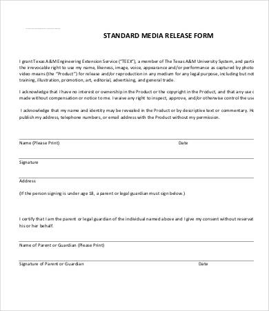 Media Release Form Template - 8+ Free Sample, Example, Format