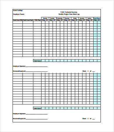 Weekly Timesheet - 8+ Free PDF Documents Download