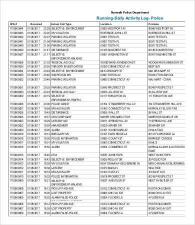 Running Log Template - 9+ Free Word, Excel, PDF Documents Download
