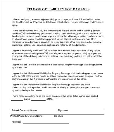 Release Of Liability Form Template - 8+ Free Sample, Example, Format