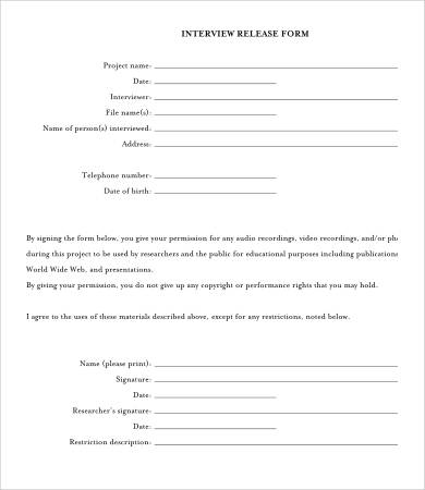 Release Form Template - 10+ Free Sample, Example, Format