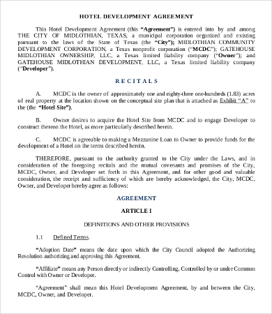 Development Agreement Template - 20+ Free Word, Excel, PDF Format Download