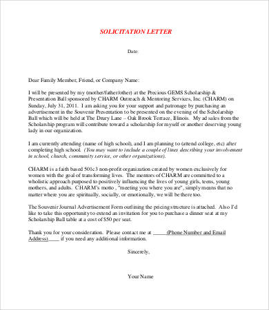 Solicitation Letter Template - 12+ Free PDF Format Download