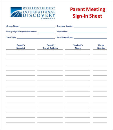 Meeting Sign In Sheet Template - 13+ Free PDF Documents Download