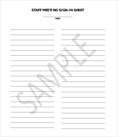 Meeting Sign In Sheet Template - 13+ Free PDF Documents Download