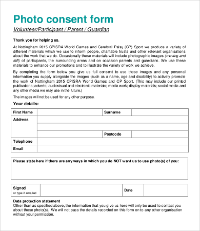 Consent Form Template - 12+ Word, PDF Documents Download