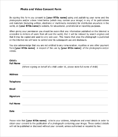 Consent Form Template - 12+ Word, PDF Documents Download