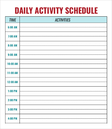 Daycare Schedule Template - 7+ Free Word, PDF Format Download