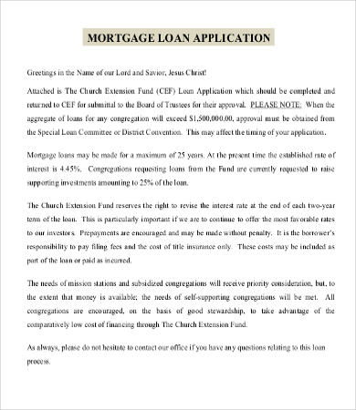 Mortgage Application Templates - 5+ Free Word, Excel, PDF Format Download