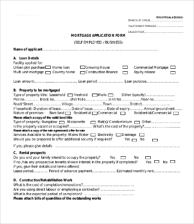 Mortgage Application Templates - 5+ Free Word, Excel, PDF Format Download