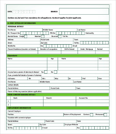 Mortgage Application Templates - 5+ Free Word, Excel, PDF Format Download
