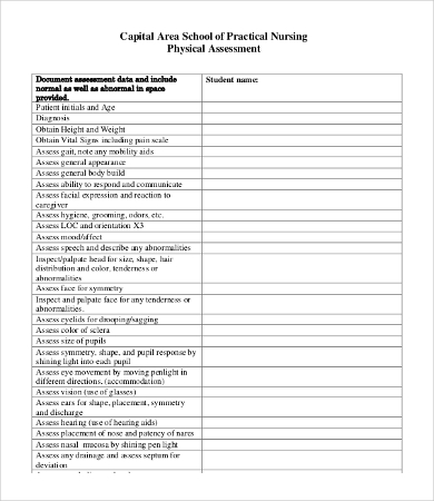 Nursing Assessment Template - 8+ Free Word, PDF Documents Download
