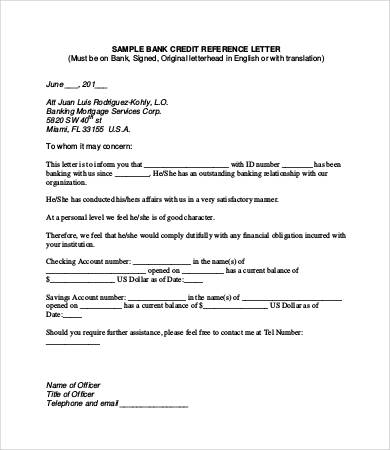 Credit Reference Letter - 9+ Free Word, PDF Documents Download