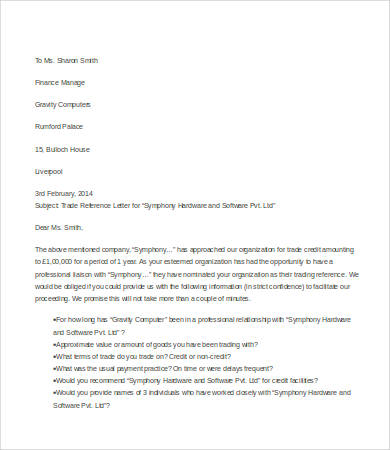 Credit Reference Letter - 9+ Free Word, PDF Documents Download