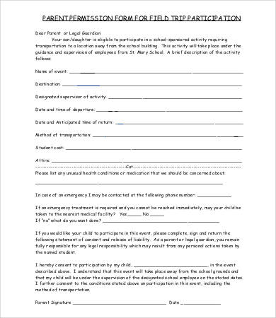 Permission Slip Templates - 17+ Free Word, PDF Documents Download