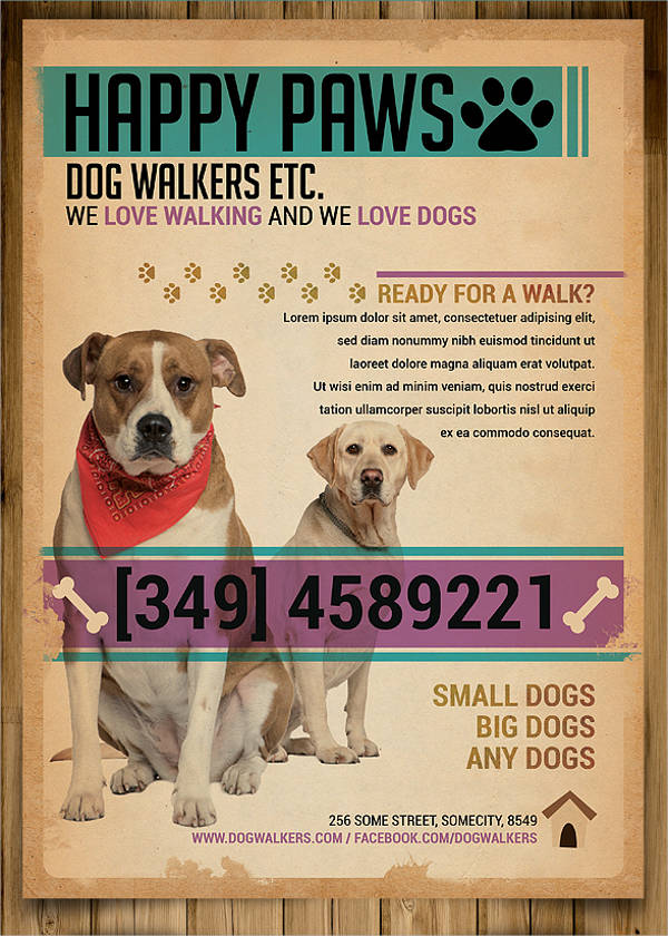 15 Dog Walking Flyer Templates PSD Vector EPS AI Format Download
