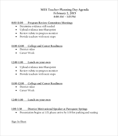 Day Agenda Templates - 8+ Free Word, PDF Documents Download