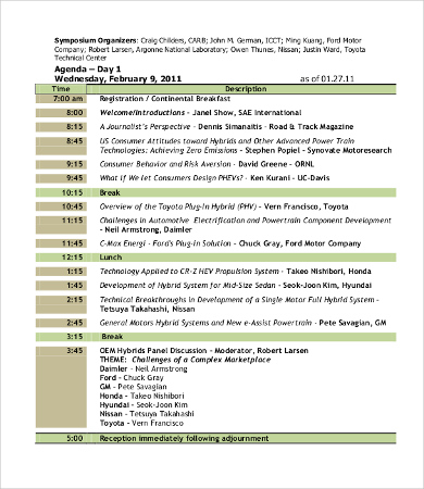 Day Agenda Templates - 8+ Free Word, PDF Documents Download