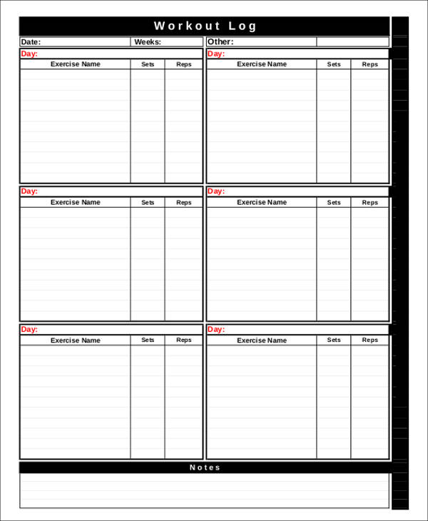 Blank Workout Schedule Template 8 Free Word Pdf Format Download Vrogue
