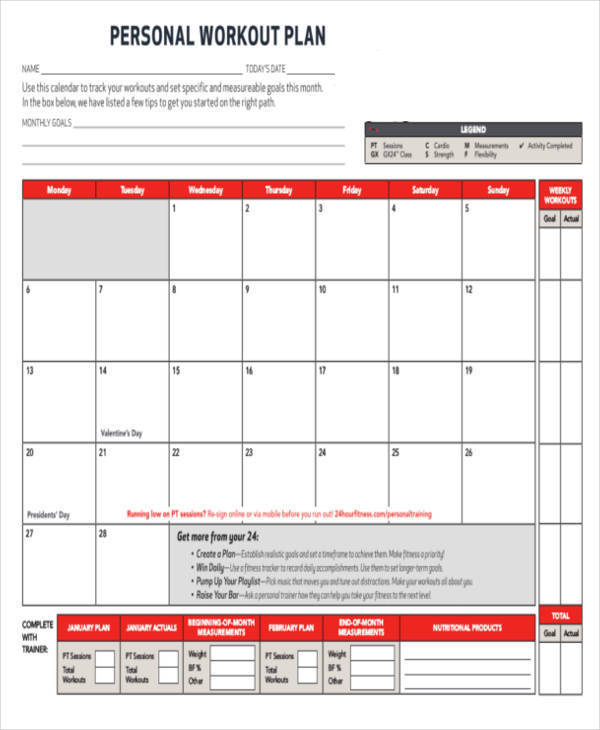 Workout Chart Templates - 15+ Free Word, Excel, PDF Documents Download