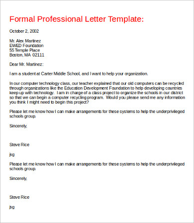 Professional Letter - 8+ Free Word, PDF Documents Download