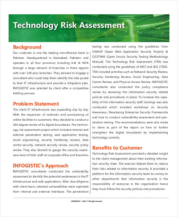 Technology Assessment Templates 7 Free PDF Documents Download Free Premium Templates