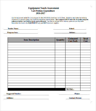 11+ Sample Needs Assessment Templates in Word | Google Docs | Apple ...