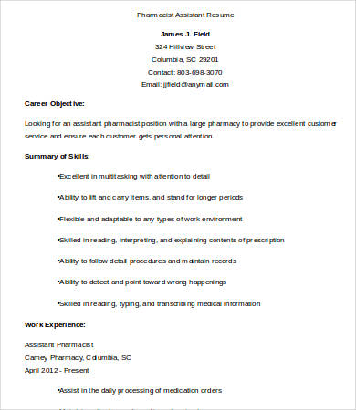 18+ Pharmacist Resume Templates - PDF, DOC