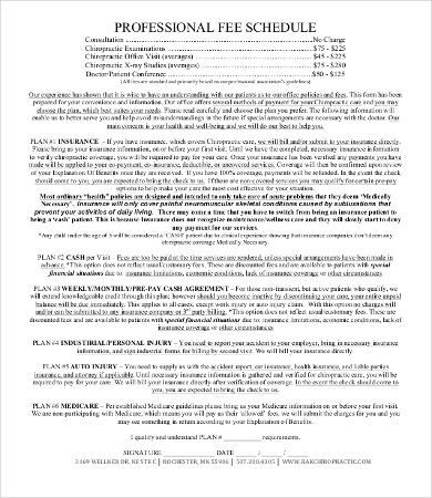 Fee Schedule Template - 14+Free Word, PDF Documents Download