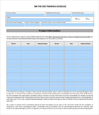 Job Schedule Templates - 7+Free Word, PDF Documents Download