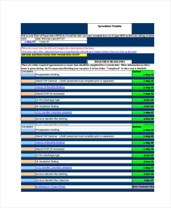 Excel Timeline Template - 6+ Free Excel Documents Download