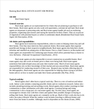 Real Estate Agent Job Description - 9+ Free Word, PDF Documents Download