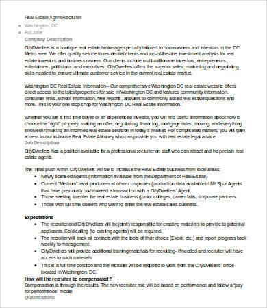 Real Estate Agent Job Description - 9+ Free Word, PDF Documents Download