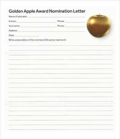 Nomination Letters - 9+Free Word, PDF Documents Download