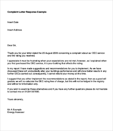 Response Letter - 14+Free Word, PDF Documents Download