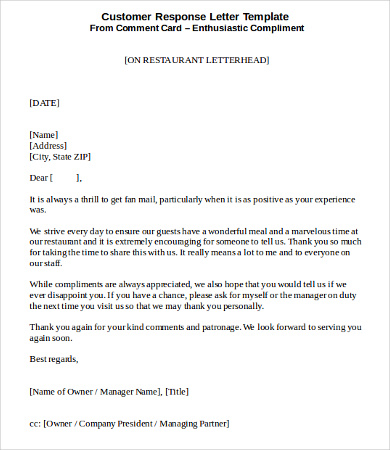 Response Letter - 14+Free Word, PDF Documents Download