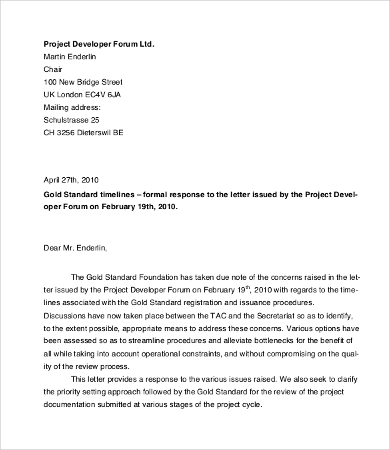 Response Letter - 14+Free Word, PDF Documents Download