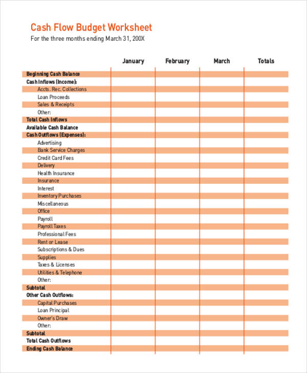 Printable Accounting Sheet