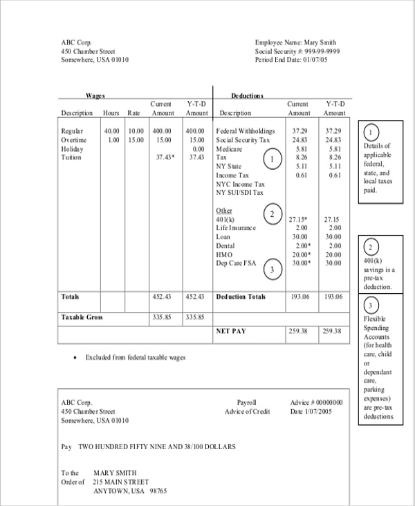 10+ Types of Check Stub Templates