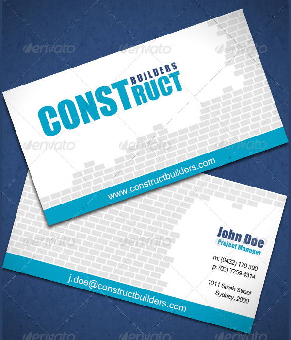 14+FREE Construction Business Card Templates - AI, Word, Photoshop