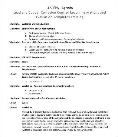 Workshop Agenda Template - 11+ Free Word, Excel, PDF Documents Download