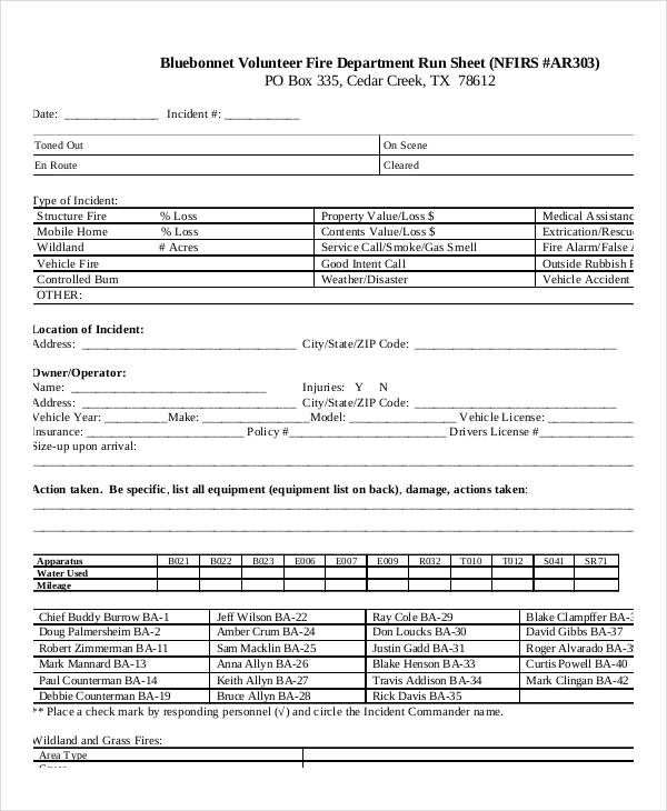 Run Sheet Template - 11+ Free Sample, Example, Format